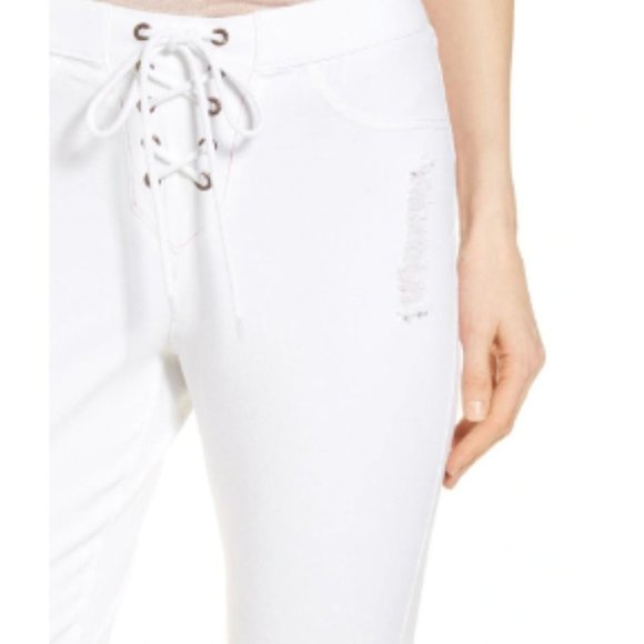 HUE | Jeans | 626 Huehigh Waist Laceup Shipwrecked Denim Capris Nip ...